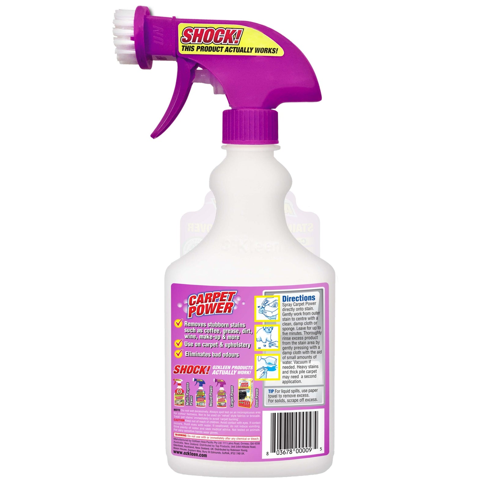OzKleen's Carpet Power 500ml | Carpet Stain & Odour Remover Spray